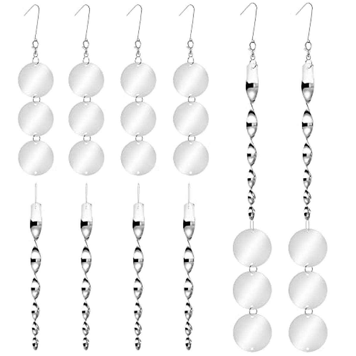 Upgraded Bird Scare Devices Set 54 Pcs Reflective Discs 18pcs Bird Scare Rods Double Sided Bird Reflectors Outdoor for Keep Birds Away Woodpeckers Pigeons from Your House Garden Boat