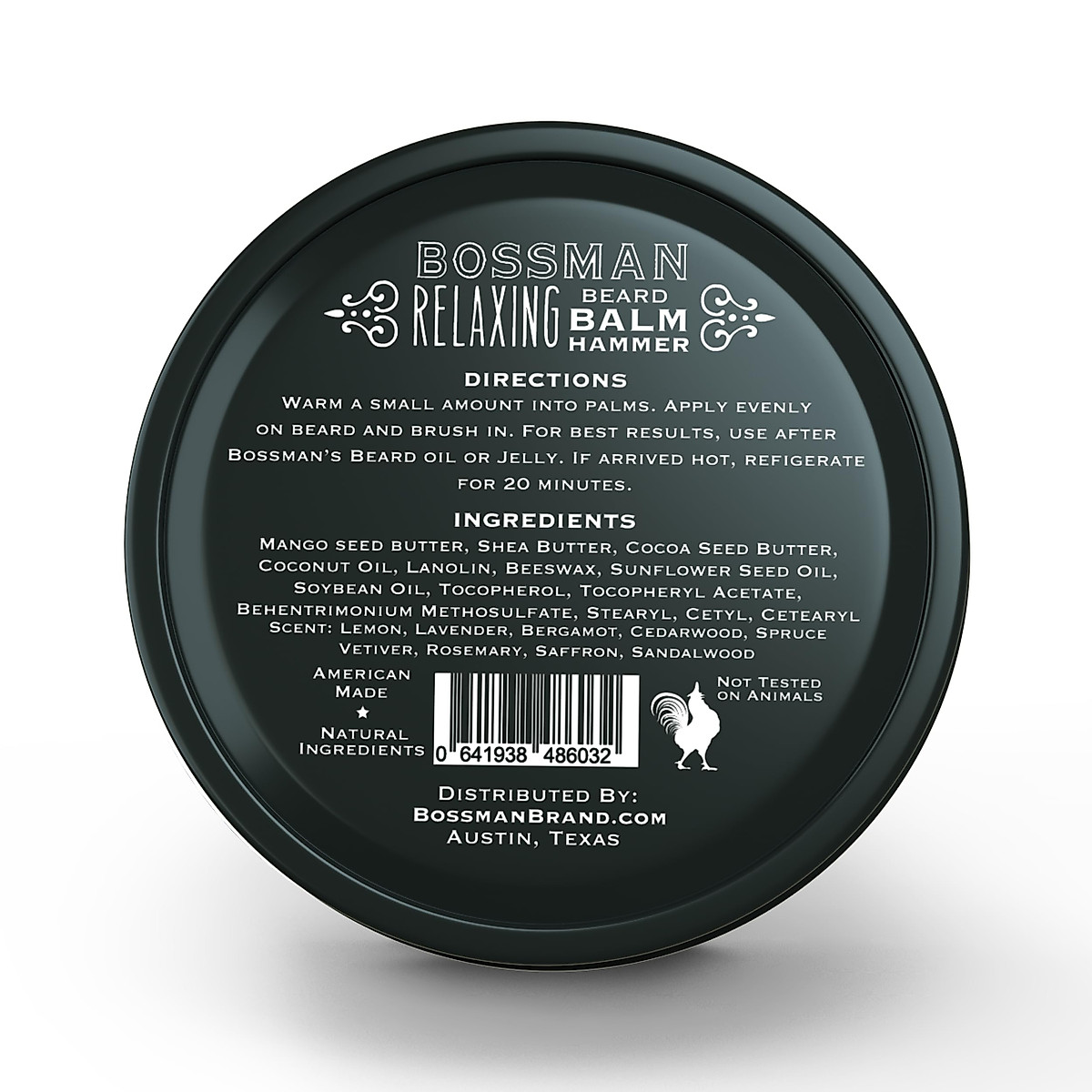 Bossman Relaxing Beard Balm - Beard Tamer, Relaxer, Thickener and Softener Cream - Beard Care Product - Made in USA (Gold Scent)