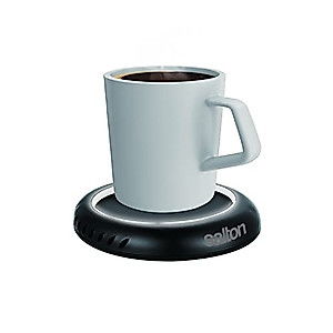 Salton LED Lit Coffee Mug & Tea Cup Warmer for Office, Gaming Lights or Candle Warming, Electric Beverage Warmer with Automatic Temperature Control, Black (SMW2094BKW)