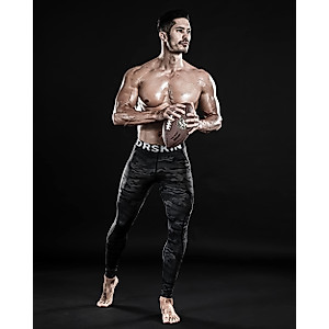 DRSKIN Men’s Compression Pants Tights Leggings Sports Baselayer Running Athletic Workout Active (DMBB04, L) Black