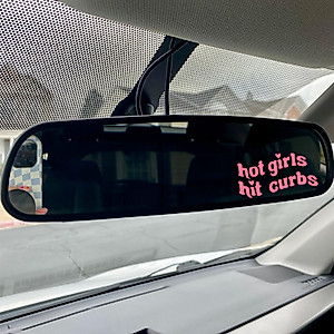 3x Hot Girls, Hit Curbs Rearview Mirror Decal,Vinyl Car Decals For Women,Pink Car Mirror Sticker,Vanity Mirror Stickers,Girl Car Decal,Car Window Decal, Self Affirmations Decal