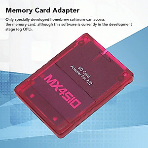 Memory Adapter for PS2, MX4SIO(Memory Expansion for SIO) SIO2SD Memory Adapter Replacement Memory Reader for PS2 Fat Console(Red)