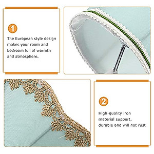 Uonlytech Green Fabric Lamp Shade Burlap Clip On Chandelier Lamp Shades Linen Lampshade for Table Chandelier Wall Lamp Living Room Bedroom, Small