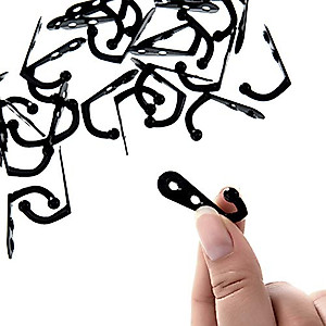 Zhehao 100 Pieces Mini Double Hole Wall Mounted Single Hook Robe Hooks Coat Hooks and 210 Pieces Screws for Hanging Key Hooks Jewelry (Black)