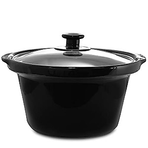 Megachef Triple 2.5 Quart Slow Cooker and Buffet Server in Brushed Copper and Black Finish with 3 Ceramic Cooking Pots and Removable Lid Rests