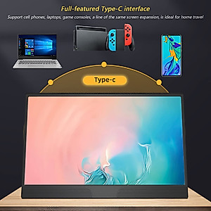 15.6-inch Narrow Edge Large Screen Monitor IPS Screen Wide Viewing Angle HD Monitor, Cell Phone/Computer External Expansion Screen (Color : Blue)