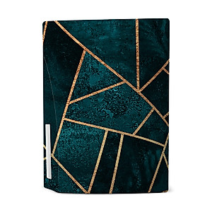 Head Case Designs Officially Licensed Elisabeth Fredriksson Deep Teal Stone Art Mix Matte Vinyl Faceplate Sticker Gaming Skin Case Cover Compatible with Sony Playstation 5 PS5 Disc Edition Console