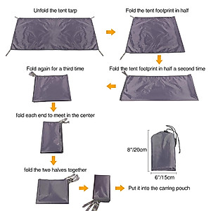 REDCAMP Waterproof Camping Tent Tarp - 95"x83", 4 in 1 Multifunctional Tent Footprint for Camping, Hiking and Survival Gear, Lightweight and Foldable