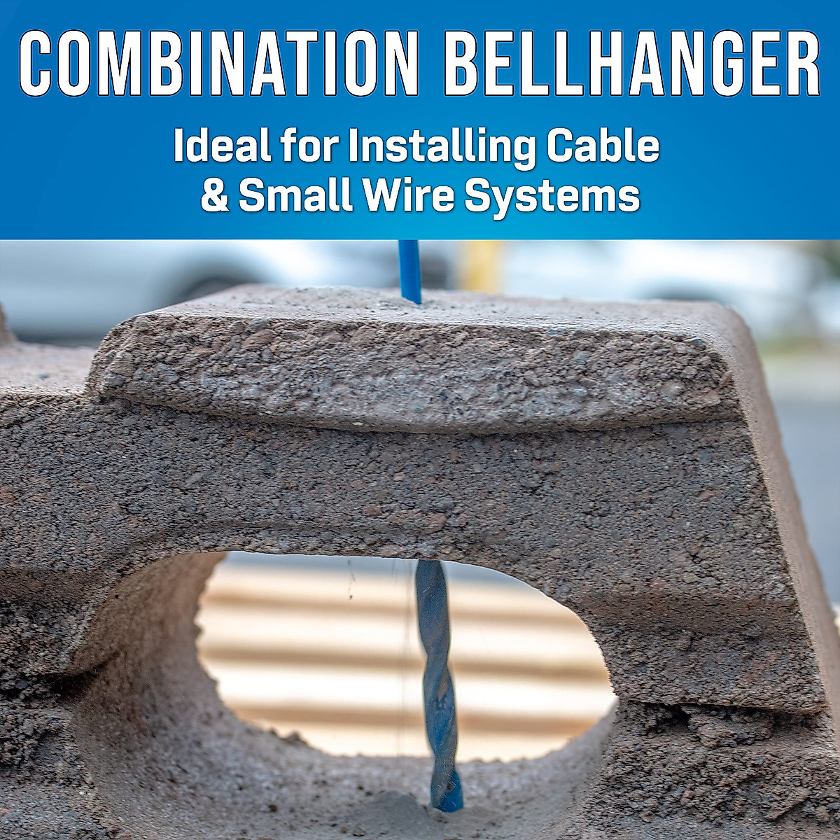 Jonard Tools DBC-3824 Combination Bellhanger Drill Bit, Wood, Concrete & Masonry, 3/8" x 24"