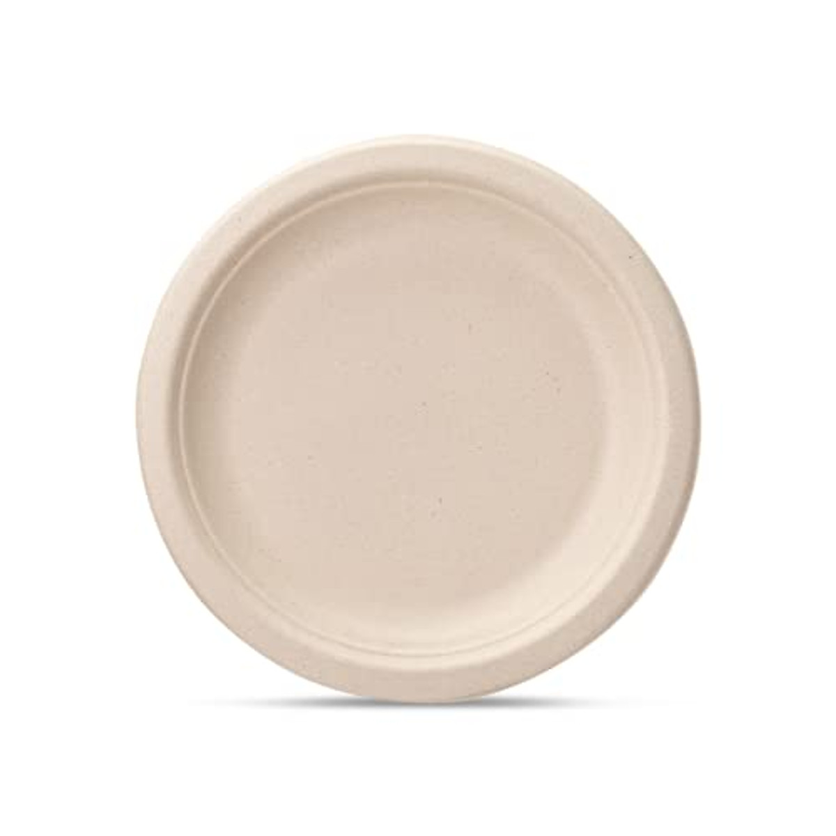 Comfy Package [Case of 1000 7 Inch Paper Plates, 100% Compostable Plates Heavy-Duty - Kraft Biodegradable Plates, Disposable Sugarcane Paper Plates - Brown Unbleached