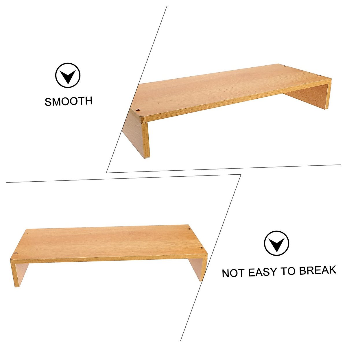 Gatuida Monitor Stand Monitor Height Raiser Bamboo Computer Monitor Riser Adjustable Computer Stand Desk Laptop Mount Desk Riser Shelf Computer Riser Stand Monitor Shelf Wooden Desktop