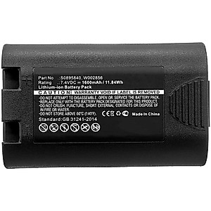 Replacement Battery for for DYMO LabelManager 360D Rhino 5200 Rhino 4200 LabelManager 420P, 1759398 S0895840 W002856, Li-ion 7.40V 1600mAh / 11.84Wh