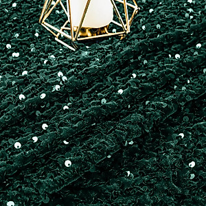 Fabric by The Yard Emerald Green Velvet Fabric Sequin Fabric 36Inch Long Continous Fabric for Sewing Clothes Glitter Fabric Wedding Dress Evening Gown Skirt DIY Linen Fabric Velvet Mermaid Fabric