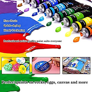 WINSONS Acrylic Paint Set, Non Toxic 12 Colours (12 x 12ml,0.4 Oz) Pigments Great for Kids Beginners, Painter, Children, Student School/Classroom Art Essentials