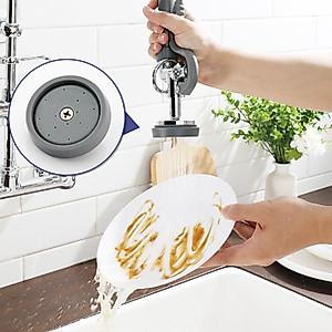 Gdyfdskin Pre-Rinse Spray Valve Repair Kit for Commercial Sink Sprayer Spray Face Bumper and Screw Replacement Part 1.42 GPM High-Pressure - Gray