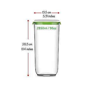 FOSA Vacuum Seal Containers, Extra Tall Round Vacuum Seal Container, 96 oz - High-Capacity Food Saver Containers for Vacuum Seal, Premium Airtight Vacuum Container (Vacuum Pump Not Included)