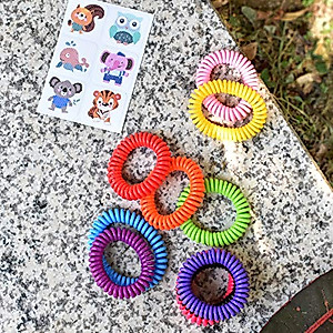 20 Pack Mosquito Bracelets with 4 patches - Waterproof Wrist Bands for Kids & Adults, Natural Deet-free Resealable