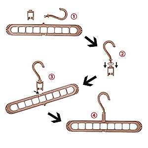 Royalwise Closet Organizers and Storage,Hangers Space Saving,Clothing Cascading Hanger ,Closet Storage Organization for Wardrobe Heavy Clothes,Shirts,Pants,Dresses,Coats (6pcs)