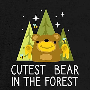 Pop Threads Cutest Bear in The Forest Adorable Baby Toddler Kids Girl Boy T-Shirt Black 2T