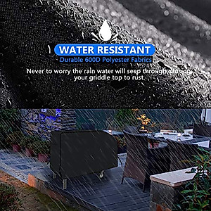 NEXCOVER 28 Inch Griddle Cover | for Blackstone 28 Inch 2 Burner Griddle Cooking Station | Waterproof Heavy Duty Gas Grill Cover | 600D Polyester Anti-UV Canvas Flat Top BBQ Cover with Support Pole.