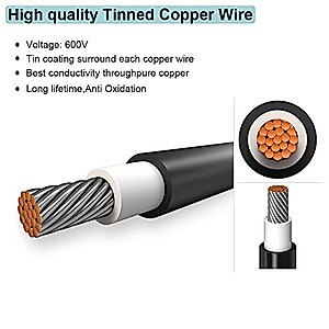 Tsinghwang 2 Set 10AWG Solar Panel to SAE Adapters Solar Extension Cable 50Amps Connectors for RV Solar Panel Battery DC Power Battery Charger 55cm/22in