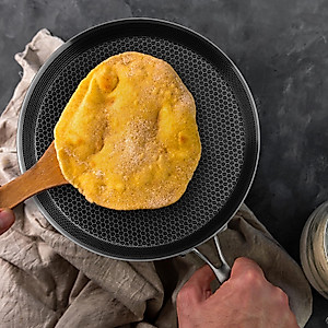 Nonstick Crepe Pan,11-inch stainless steel crepe pan honeycomb Perfect steel crepe pan, all clad pancake pan for Pancakes Induction Compatible