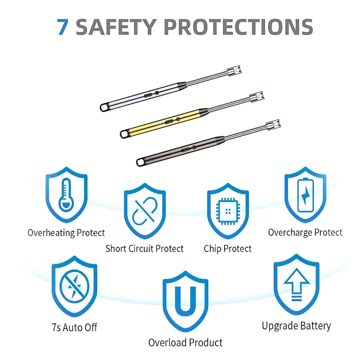 4 Pack Candle Lighter,Arc Lighter with USB Charging,Flameless Windproof,LED Battery Display,Safety Switch,Rotate 360 Degrees,for Aromatherapy,Candles,BBQ,Camping.(Red&Black&Pink&Silver)