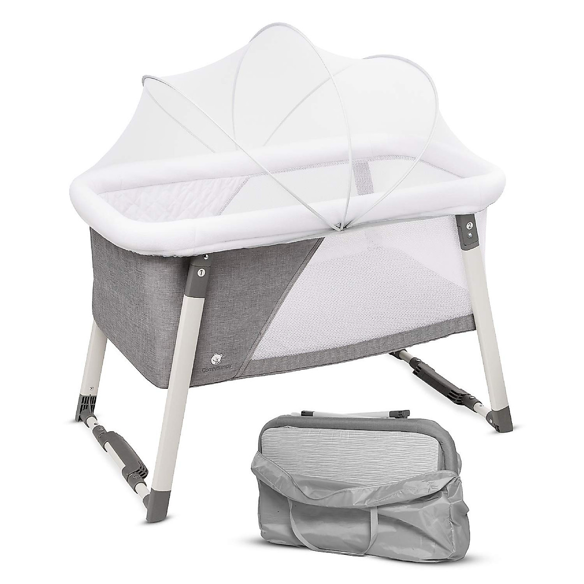 ComfyBumpy Travel Bassinet for Baby - Rocking & Sturdy Cradle - Includes Carry Case, Mosquito Net, Mattress, Sheets, Infant Crib, and Urine Pad - Portable Bed Side Sleeper for Newborn Babies