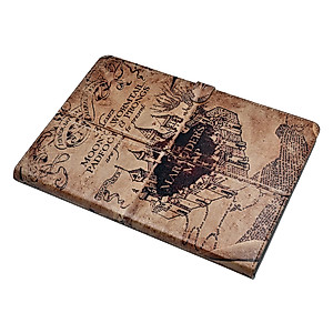 Case for Amazon Kindle Fire HD 8 & 8 Plus Tablet (12th/10th Generation, 2022/2020 Release), PU Leather Folding Stand Shell Shockproof Soft TPU Cover, Marauder's Map Vintage