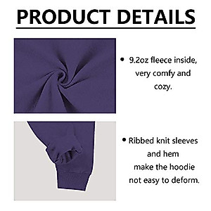 BETTERCHIC Men's Hooded Sweatshirt Long Sleeve Soft Brushed Fleece Hoody Classic Drawstring Pullover Hoodie (NAVY,XL