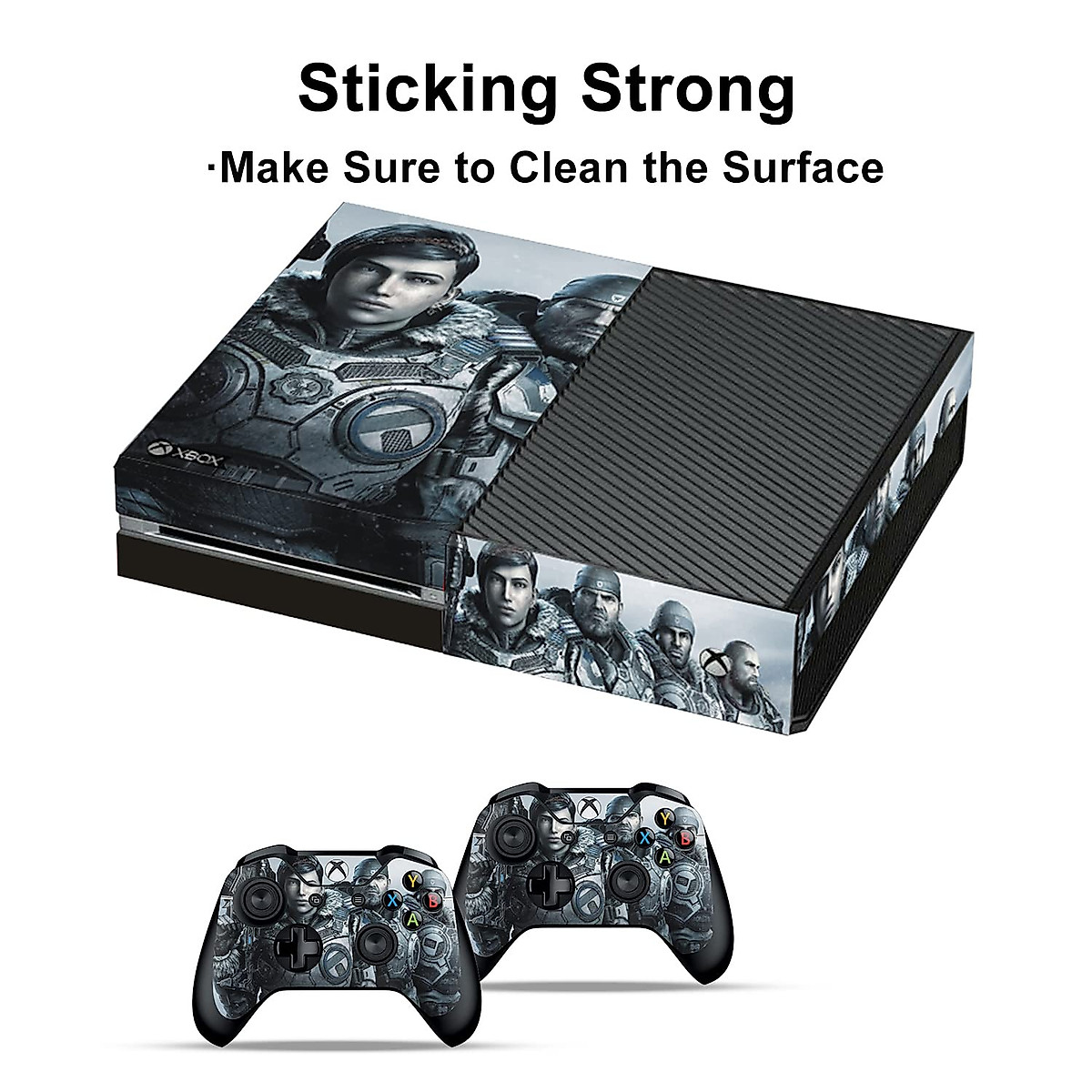 Skins Decals Compatible with Xbox One Console and Controller Durable Protective Vinyl Stickers Cover for Xbox One Set -Gray