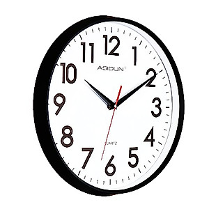 Eimtopy Wall Clock 10 Inch Silent Quality Quartz Battery Classic Digital Clock Modern Wall Clock for Office Bedroom Living Room Kitchen Home School Decor
