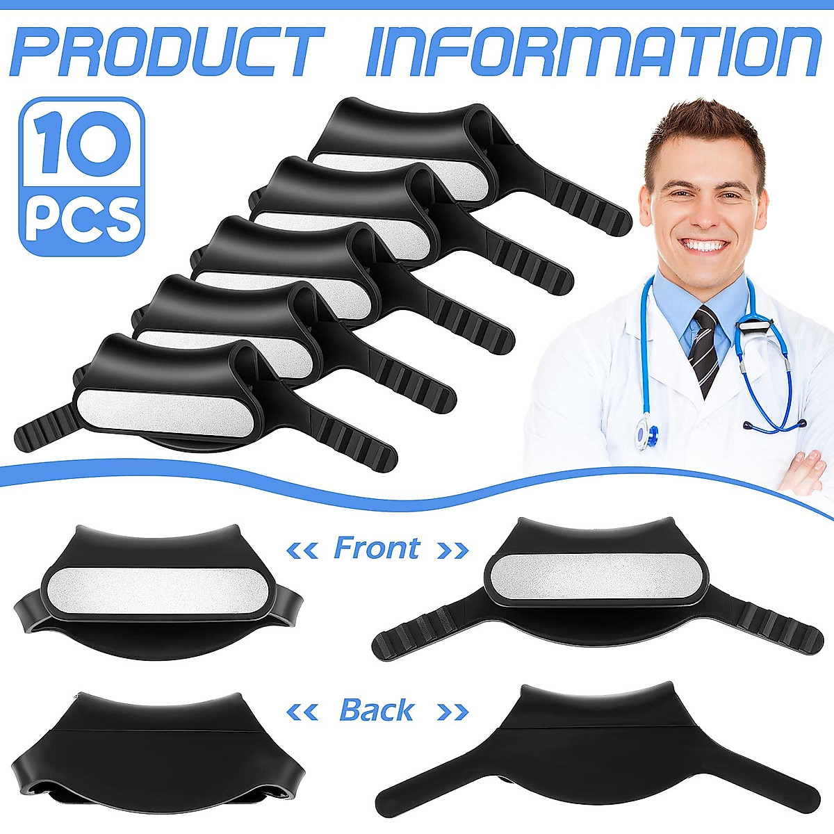 10 Pcs Stethoscope Name Tag Stethoscope ID Tag Personalized Identification Tag with Name Label Stickers Practical Gift Nurses, Doctors, Veterinarians and Med Students