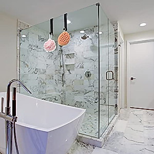 Towel Hooks 4 Pack Stainless Steel Bathroom Towel Holder Square Black Wall Hook Over Shower Door Towel Rack Wall Mounted Matte Black Hooks Heavy Duty Door Hanger for Frameless Glass Shower Door