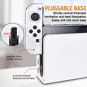 DLseego Protective Glitter Case Compatible with Switch OLED Console Updated Version, Glitter Bling Soft TPU Cover with Shock-Absorption and Anti-Scratch Design-Crystal Glitter