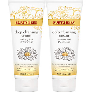 Burt's Bees Soap Bark and Chamomile Deep Cleansing Cream, 6 ounce pack of 2