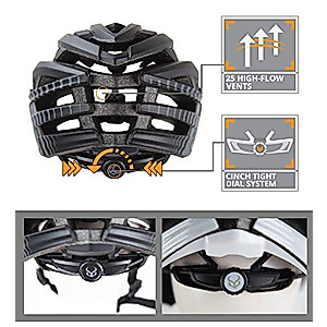 Demon Bike Helmet, 11.5 OZ Weightless Edition, 25 High Flow Air Vents, Removable Visor, Washable Fit Pads, Patented Fidlock Self Closing Buckle