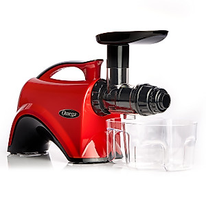Omega Juicer NC900HRD19 Juice Extractor and Nutrition System Slow Masticating Dual-Stage Extraction with Adjustable Settings, 150-Watt, Red