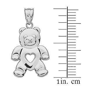 925 Sterling Silver Love Teddy Bear Charm Pendant