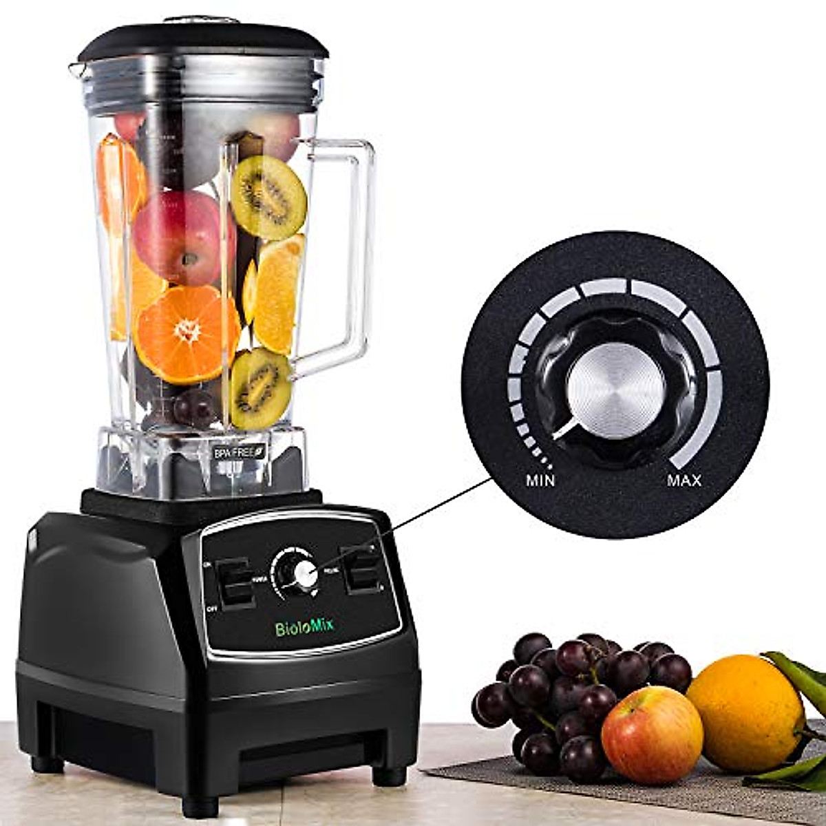 Countertop Blender Professional Commercial Mixer Blender 70oz with 2200 Watt Base，Total Crushing Technology for Smoothies, Ice and Frozen Fruit (Black)