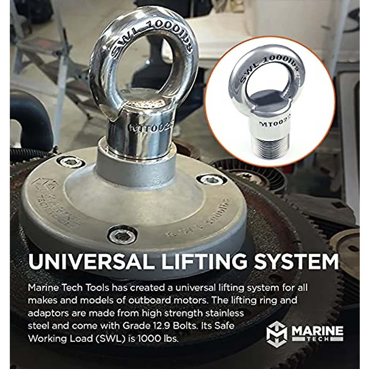 Marine Tech Tools Mercury Lifting Ring, Universal Lifting System AMT0022, Mercury Outboard Lifting Eye, Outboard Flywheel Puller, Mercury Lifting Eye, Boat Tools, Outboard Motor Stand