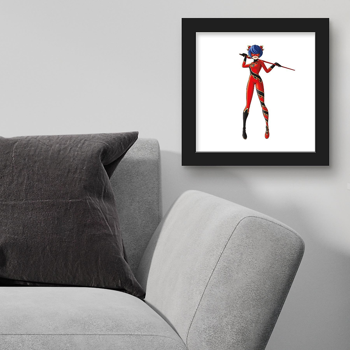Trends International Gallery Pops Miraculous: Tales of Ladybug & Cat Noir - Kaolong Wall Art Wall Poster, 12.00" x 12.00", Black Frame Version