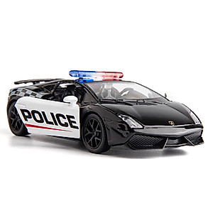 RMZ City Compatible for 5" Diecasting Alloy Car Model Gallardo Police Car Toy Car, Pull Back Vehicles Toy Car for Toddlers Kids Boys Girls Gift