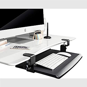 EHO Clamp-On Retractable Adjustable Keyboard Tray, Under Desk Ergonomic Keyboard Tray - Easy Tool-Free Install - Small Surface 20" x 11.5"