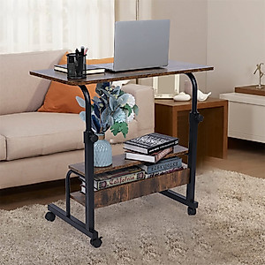 Computer-Desk Office-Desk, Small-Folding Gaming-Laptop Home-Office Desks for Small Spaces, Writing Study Desk Table with Storage for Home Bedroom, Adjustable Height 32×16×25-36 inches