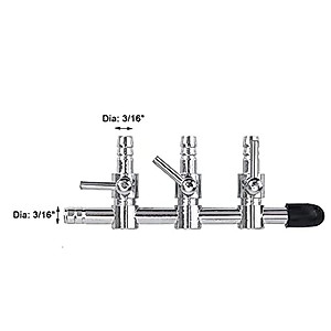 GDQLCNXB 2Pcs 3-Way Aquarium Air Flow Control Lever Valve Distributor Splitter Pump Accessories Set with 6Check Valves & 8 Suction Cups for Fish Tank