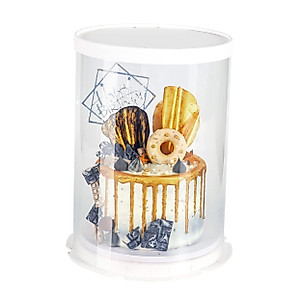 Mobestech 2pcs Box Paperboard and Material Cake Packaging Boxes Round Design for Home Shop and Events