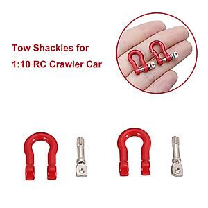 LAFEINA 1:10 Tow Shackle RC Accessory for 1/10 RC Rock Crawler SCX10 Tamiya CC01 D90 D110 RC Car Truck Parts (Red)