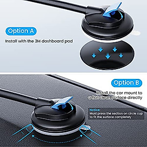 Qifutan Car Phone Holder Mount [Super Suction & Stable] Cell Phone Holder Car Universal Long Arm Phone Mount for Car Dashboard Windshield Car Mount for iPhone Fit for All Smartphones, iPhone, (Grey)