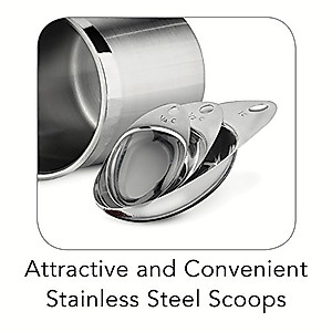 Tramontina 80204/527DS Gourmet Stainless Steel Canister and Scoops Set, 8 Piece, Made in Brazil